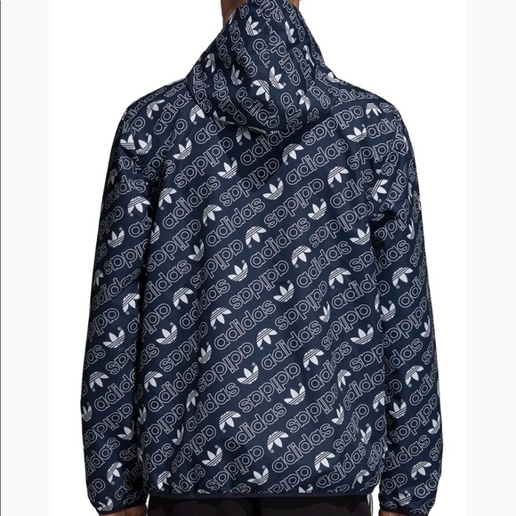 adidas | Jackets & Coats | Adidas Monogram Print Mens Windbreaker Large ...
